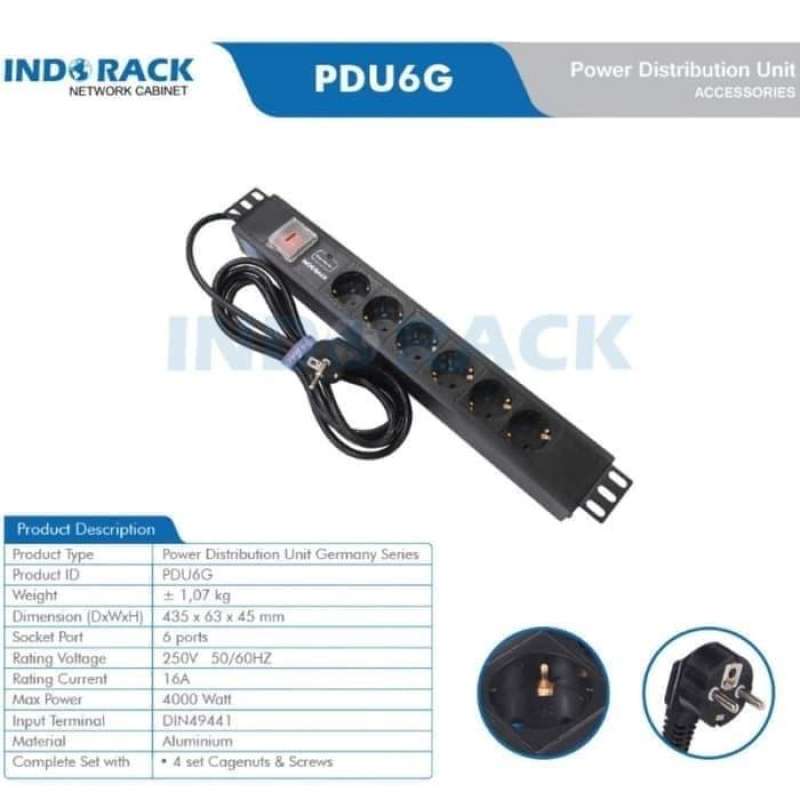 Jual PDU 6G COLOKAN LISTRIK POWER DISTRIBUTION UNIT RACK SERVER 6 SOKET ...