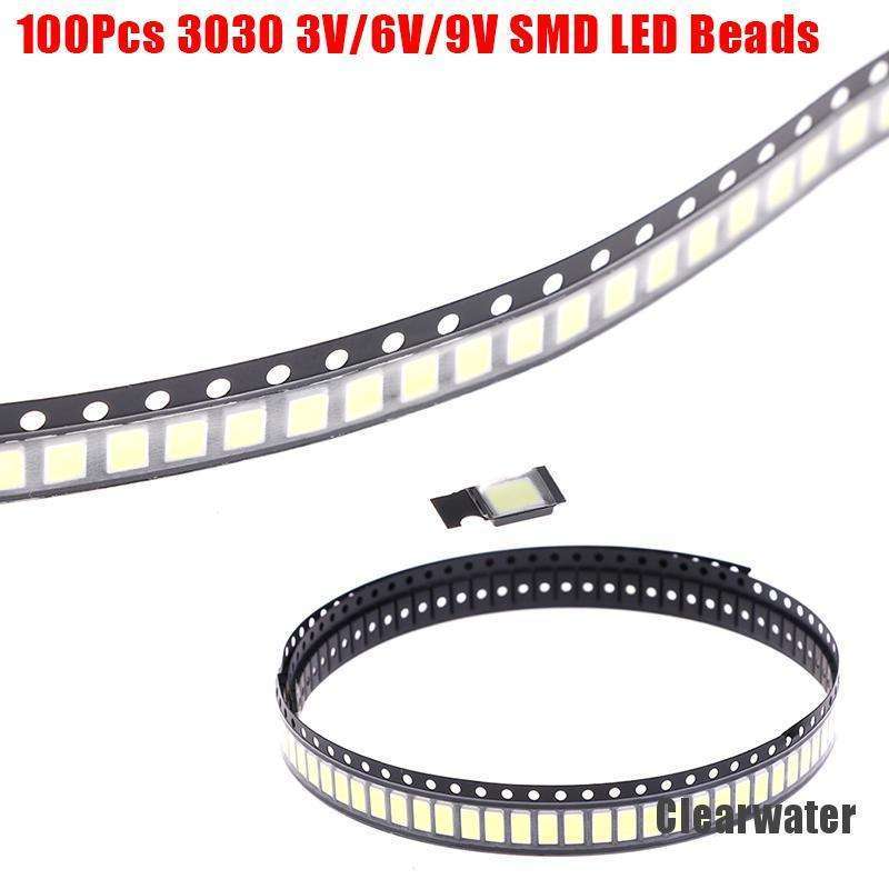 Promo FREE ONGKIR 100pcs 3030 Smd Led Beads 1w 3v / 6v / 9v Cold White ...