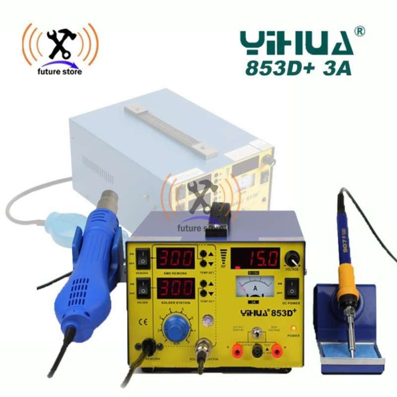 Jual Yihua 853D+ 3A Blower Uap - Hot Air Gun - Solder Uap - Power ...