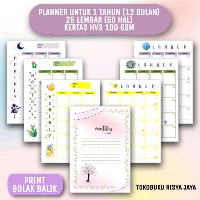 Promo Planner Bulanan 1 Tahun (12 Bulan) Diskon 23% di Seller Toko Buku ...