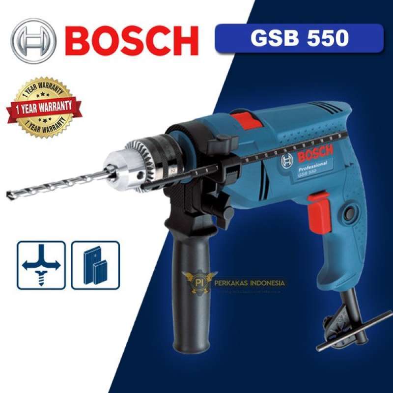 Jual Mesin Bor Tembok Beton Bosch Gsb550 13mm Electric Hammer Impact ...
