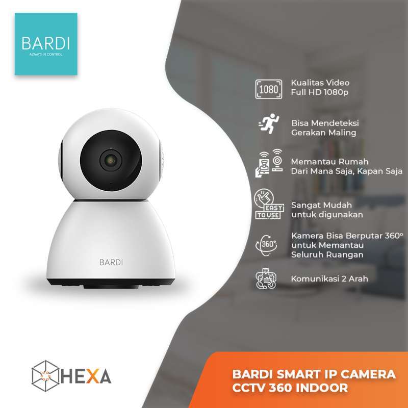 Jual BARDI Smart IP CAMERA CCTV 360 INDOOR PTZ PAN TILT ZOOM Wifi HOME ...