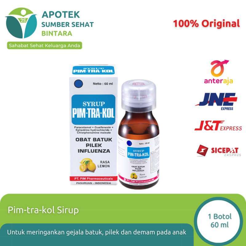 Jual Pimtrakol syrup obat batuk pilek demam 60ml - Lemon di Seller ...