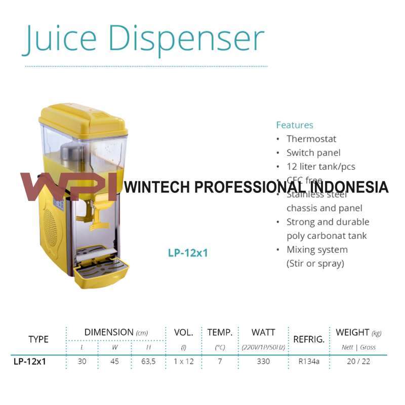 Jual Gea LP-12X1 Juice Dispenser - Jus Dispenser 1 Tabung Dengan ...