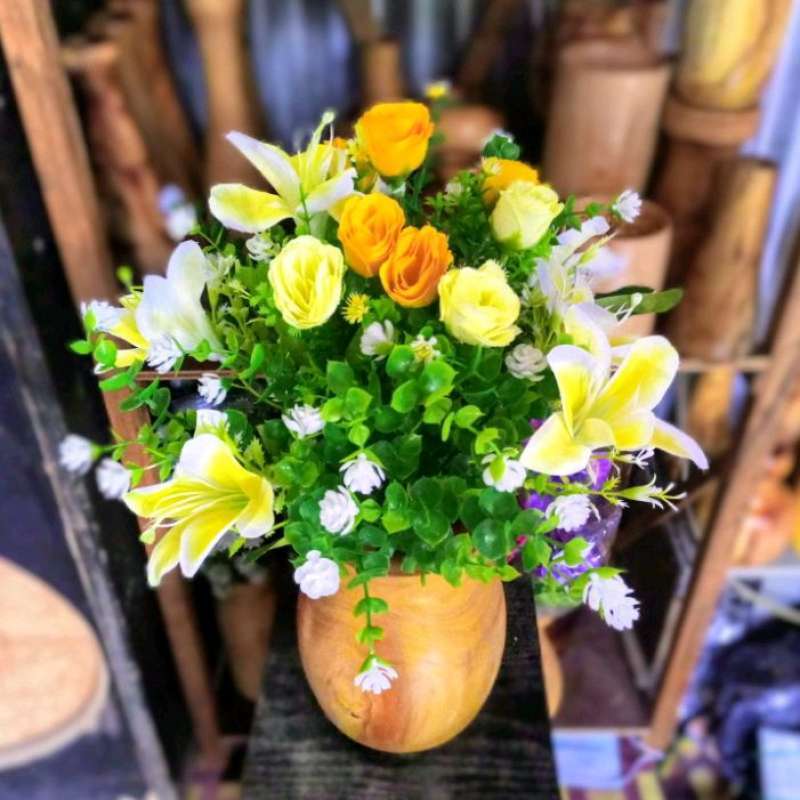 Promo vas bunga kayu Diskon 29% di Seller Wood_art1 - Air Merah, Kab ...