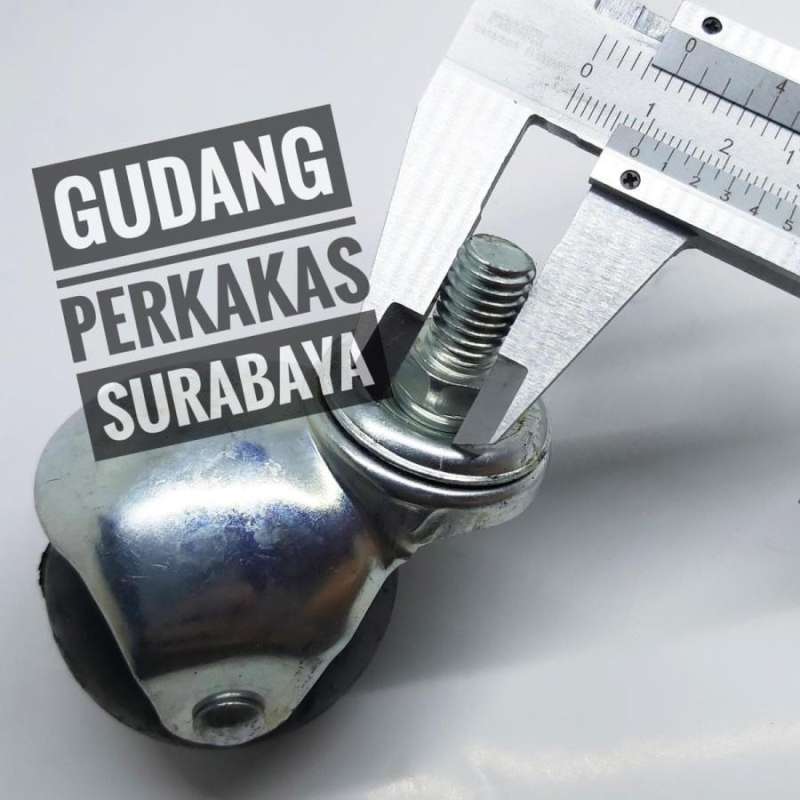 Jual Roda Kursi Bulat 2 In Drat Kasar M10 P1.5 Baut Roda Caster Karet ...