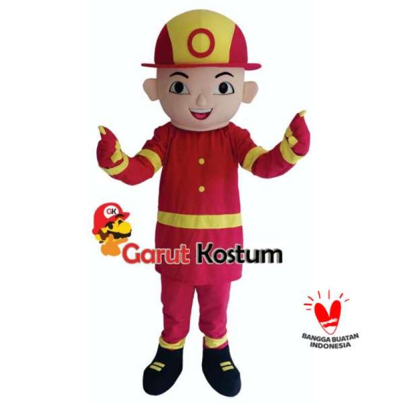Jual kostum maskot badut ipin pemadam kebakaran setelan costume lucu ...