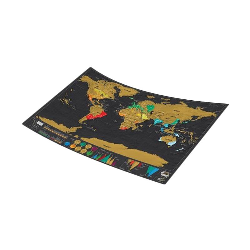Jual IIT Deluxe Erase Black World Map Scratch Off Personalized Travel ...