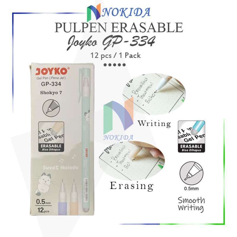 Jual Nokida Pulpen Shokyo 7 Erasable Gel Joyko [GP-334/12 Pcs] / Pena ...
