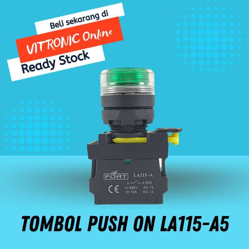 Jual Tombol Push On Saklar LA115-A5 Push Button Switch Spring Return Reset di Seller VITRONIC ...