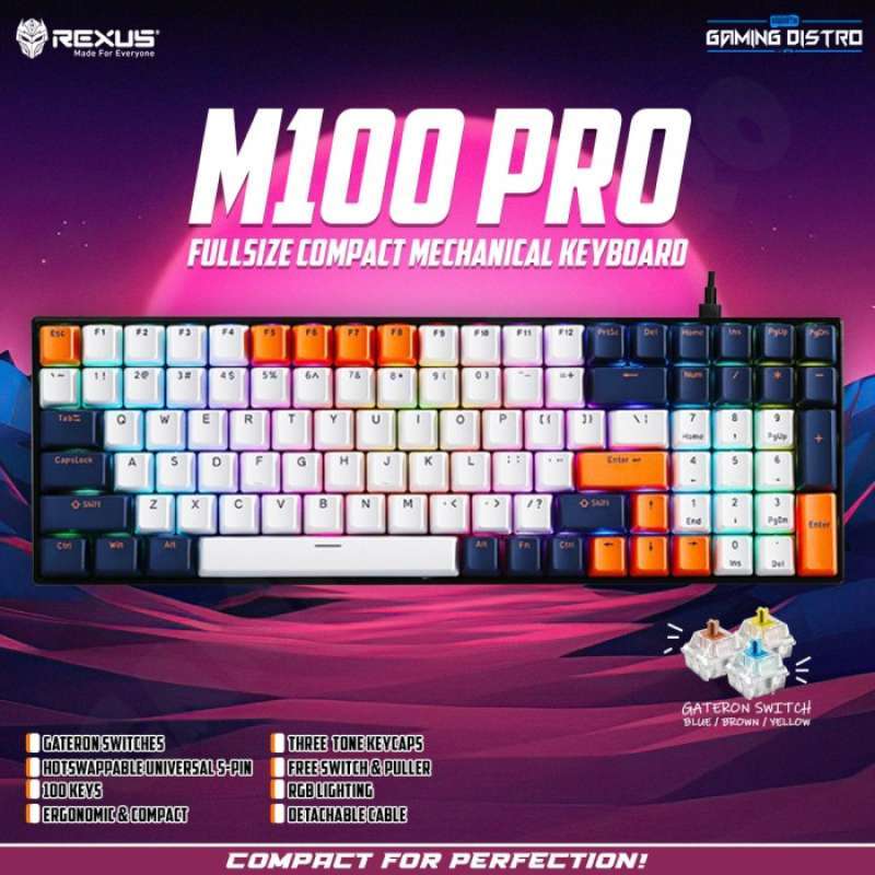 Jual Rexus Daxa M100 Pro Rgb Mechanical Keyboard di Seller METALIC ...