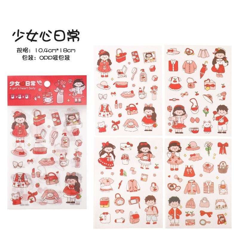Jual Isi 4 Lembar Daily Life Essential Sticker Journal Stiker Scrapbook ...