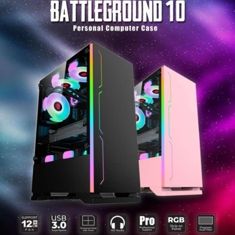 Jual Casing Pc Komputer Simbadda Battleground 10 Tempered Glass Case ...