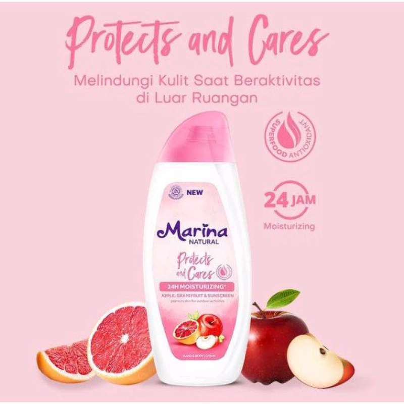 Jual Marina Hand & Body Lotion Protects & Cares 475 Ml_pink Di Seller ...