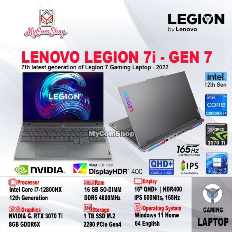 Jual Lenovo Legion 7i Gen 7 I7-12800hx 16gb Ram 1tb Ssd Rtx 3070ti 8gb ...