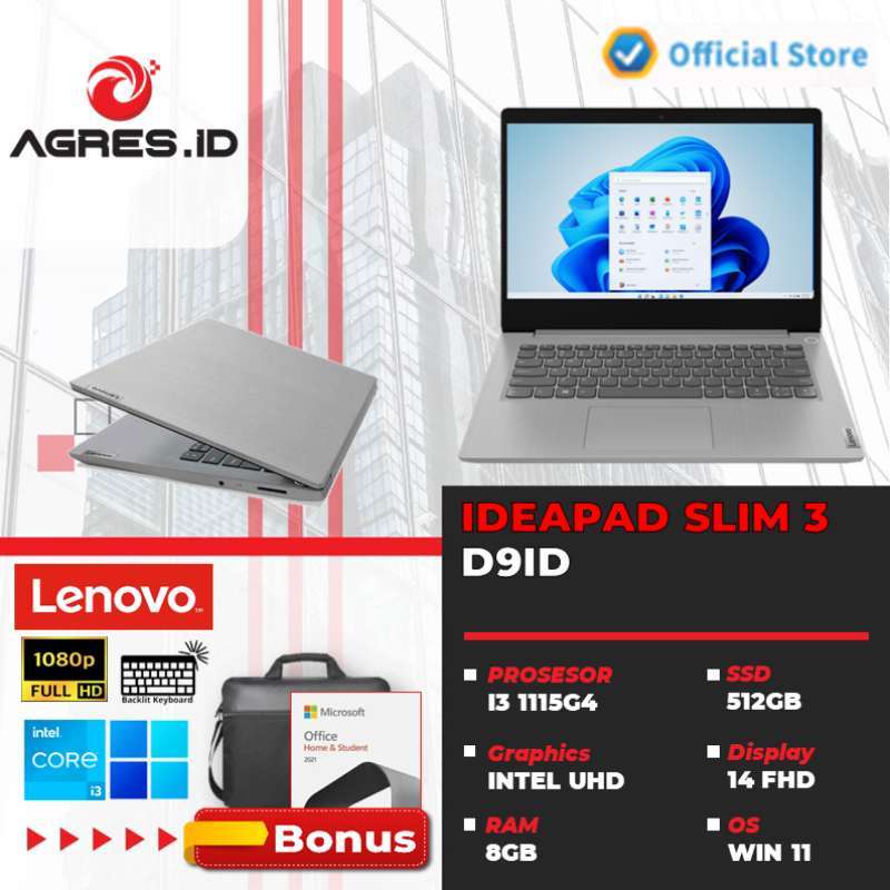 Jual LENOVO IDEAPAD SLIM 3i D9ID DAID DBID - I3 1115G4 8GB 512SSD WIN11 ...