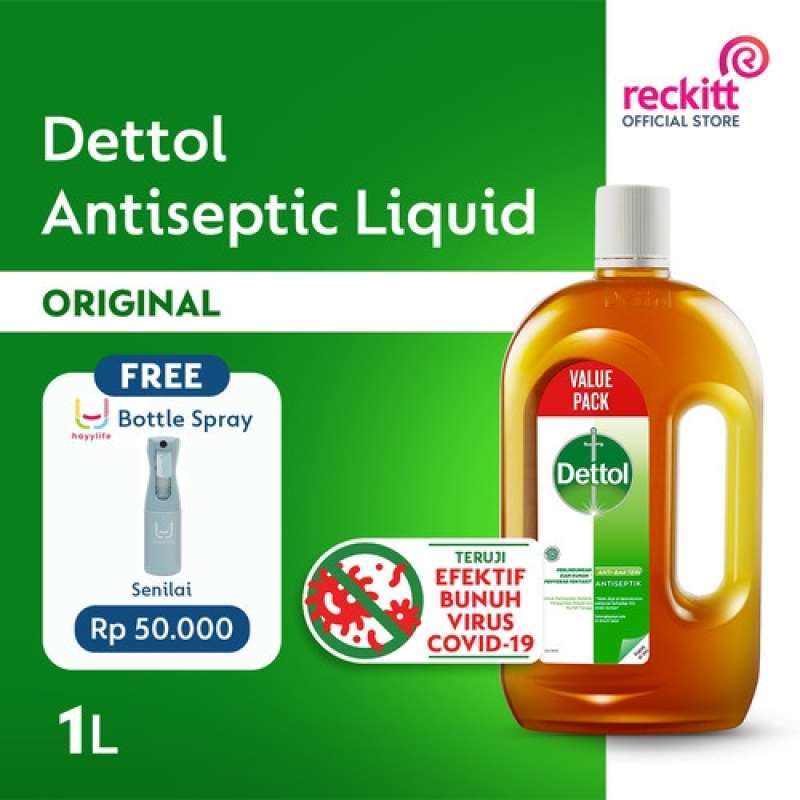 Jual Dettol Cairan Antiseptik 1 Liter Free Botol Spray Di Seller Eco ...