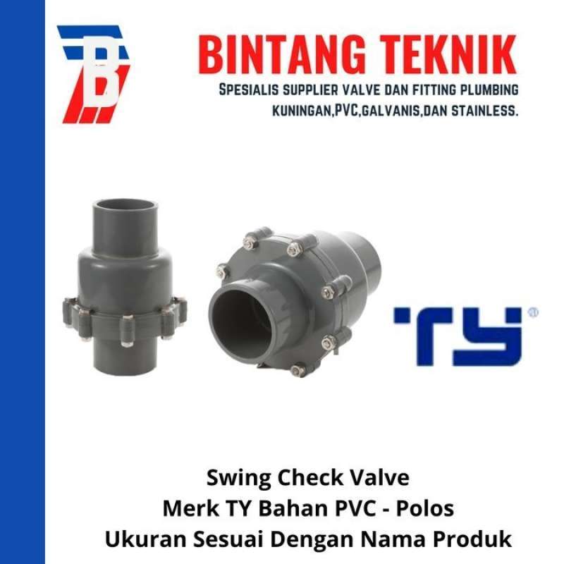 Jual Swing Check Valve / Kleb Tabok PVC 3/4 inch Merk TY di Seller Toko ...