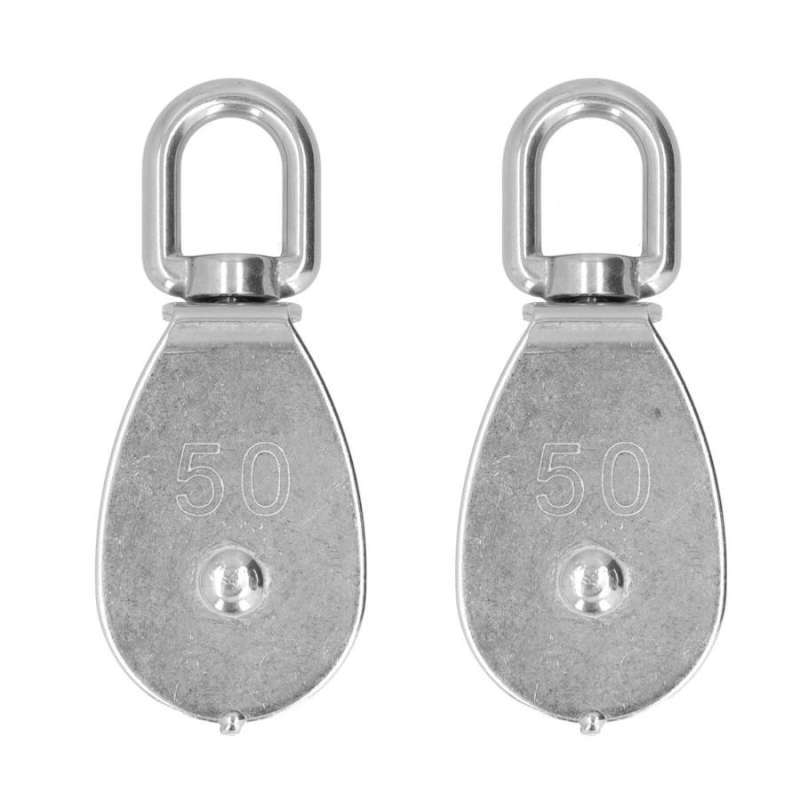 Jual 2 Buah Katrol Tunggal Blok Derek Baja Nirkarat Tali Kawat ...