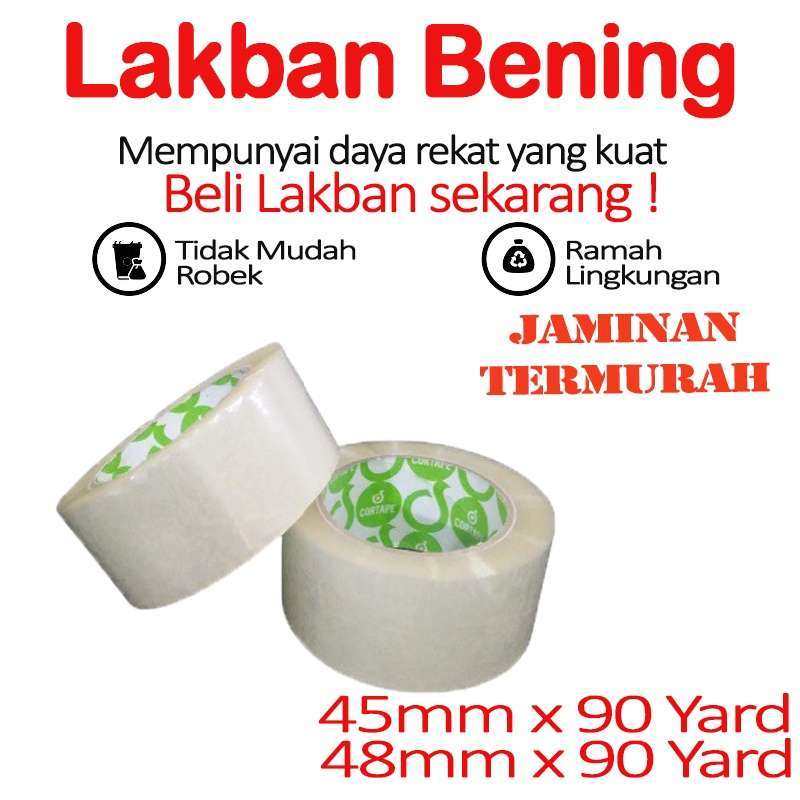 Jual Lakban Bening | Isolasi Cortape | 45mm x 90yard | 48mm x 90 yard ...