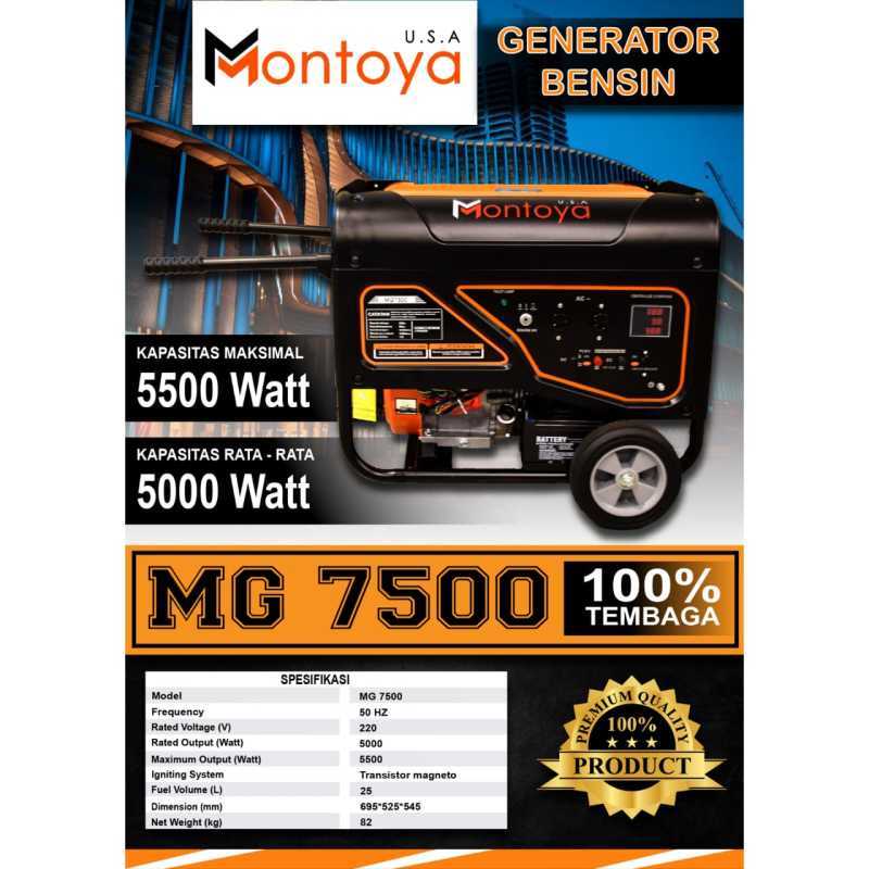 Jual Genset Montoya Open Bensin 5000 5500 Watt Montoya Mg 7500 Di Seller Tsuzumi Japan ...