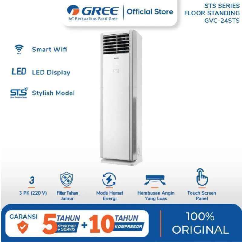 Jual Gree Ac Floor Standing Non Inverter 3 Pk (1 Phase) Gvc24sts ...