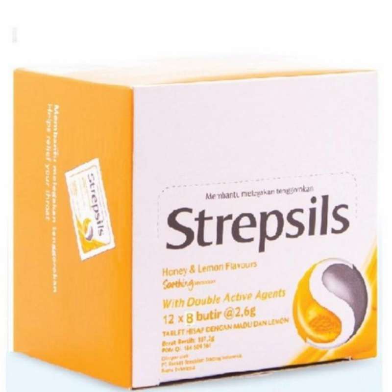 Jual STREPSIL - HONEY & LEMON FLAVORS - PER BOX ( 12 SACHET @ 8 BUTIR ...