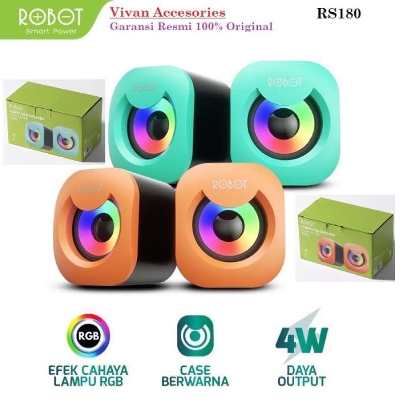 Jual Robot Rs180 Usb Multimedia Dekstop Speaker Computer Stereo Rgb ...