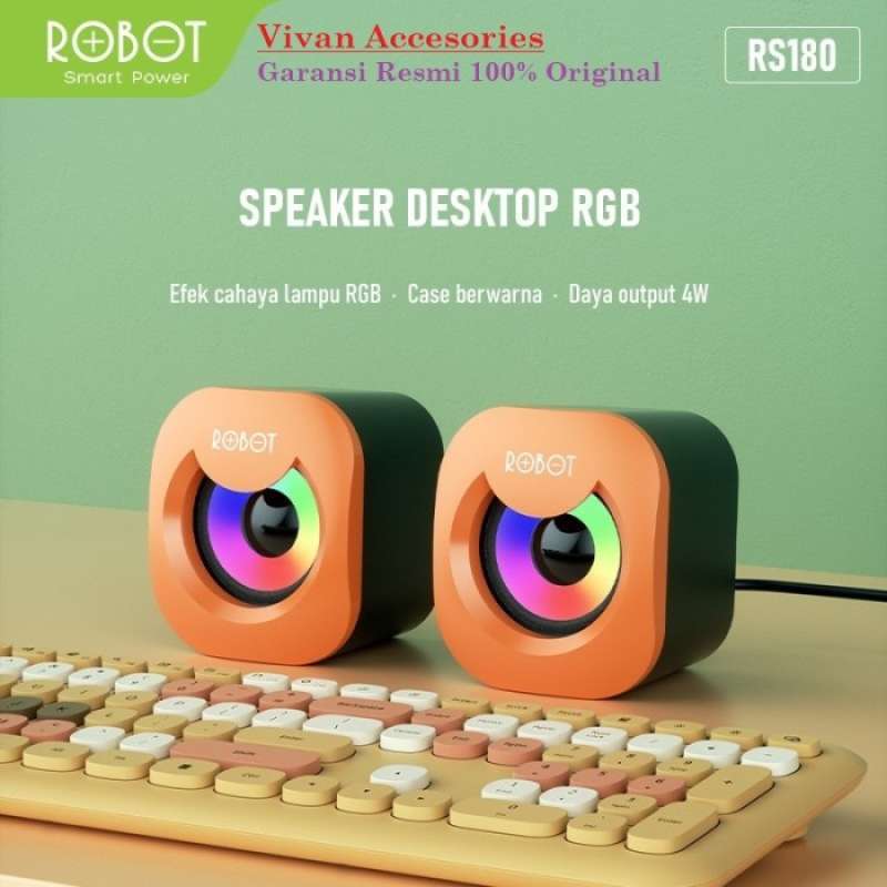 Jual Robot Rs180 Usb Multimedia Dekstop Speaker Computer Stereo Rgb ...