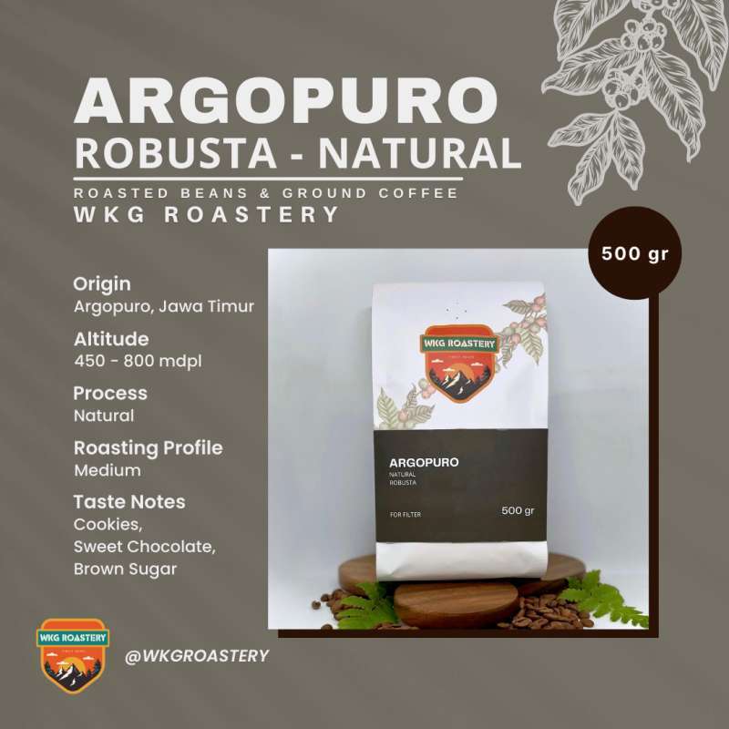 Jual Kopi WKG Robusta Argopuro Natural 500 Gr (Roasted Beans n Ground ...