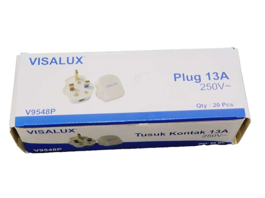 Promo Visalux V9548p Steker Ac 3 Kaki Gepeng Putih 13a Plug Male Arde ...