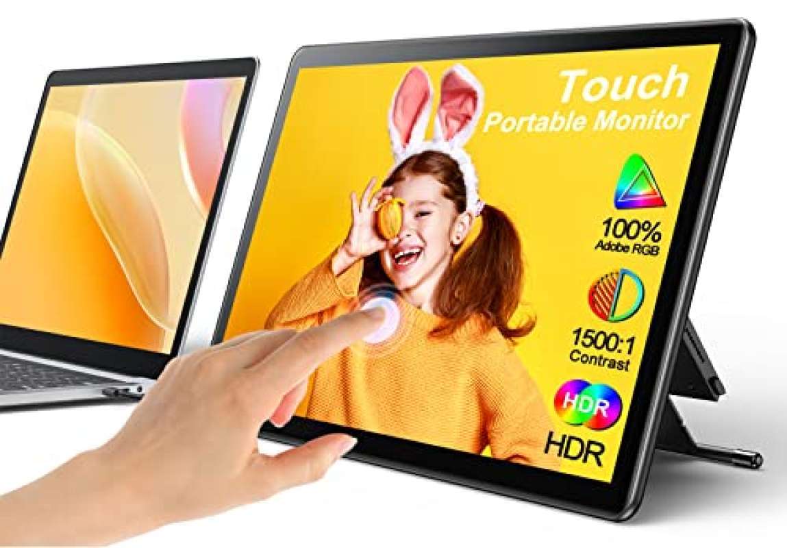 Jual Portable Touchscreen Monitor Freestanding, EVICIV 15.6” 5-Point ...