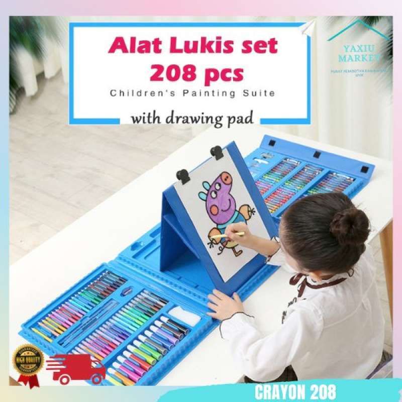 Jual Alat lukis set crayon 208 pcs crayon oil / pensil warna / Alat ...