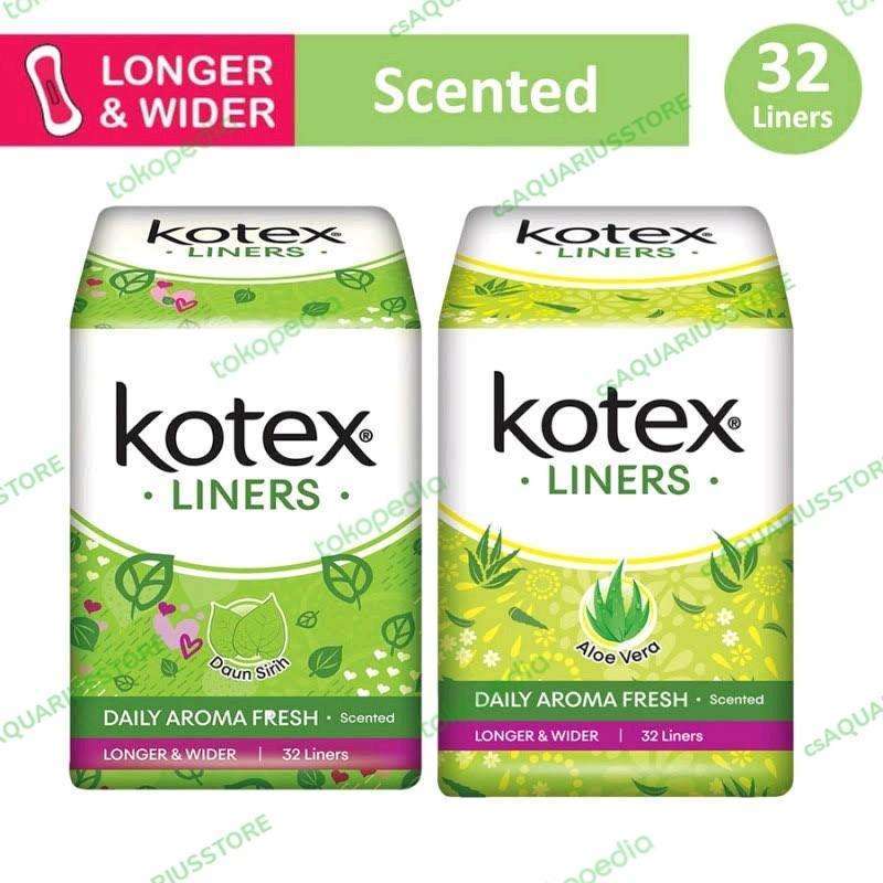 Jual pantyliner kotex liners daun sirih longer and wider isi 32 liners ...