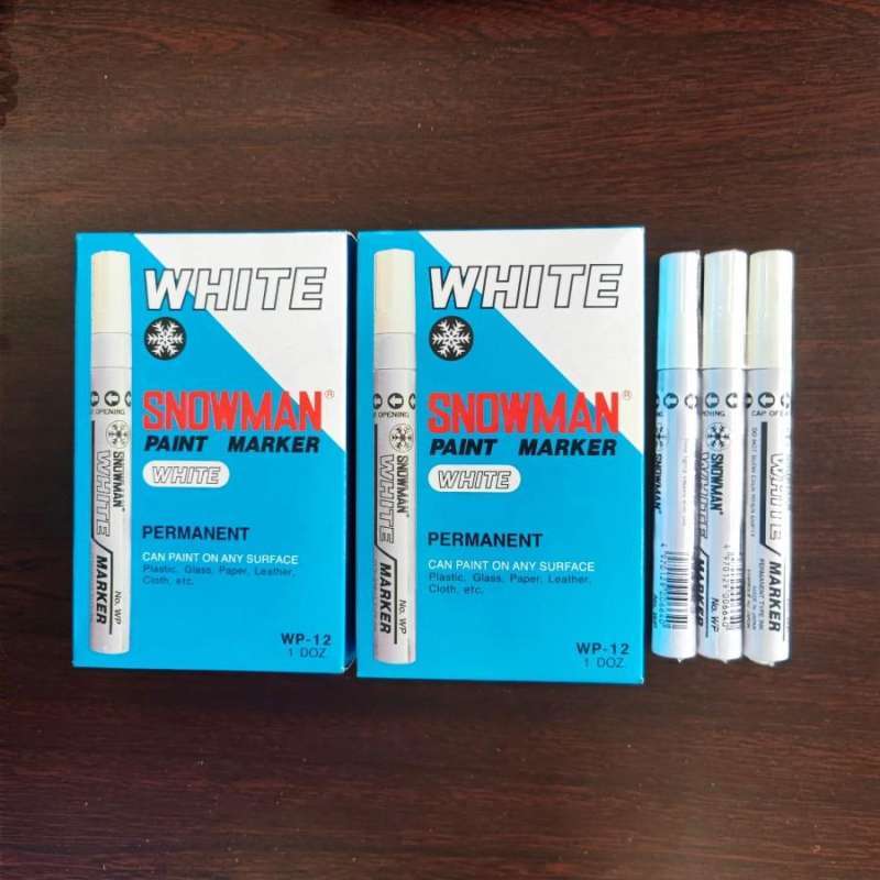 Jual SPIDOL PAINT MARKER SNOWMAN WARNA PUTIH / PERMANENT - PUTIH di ...