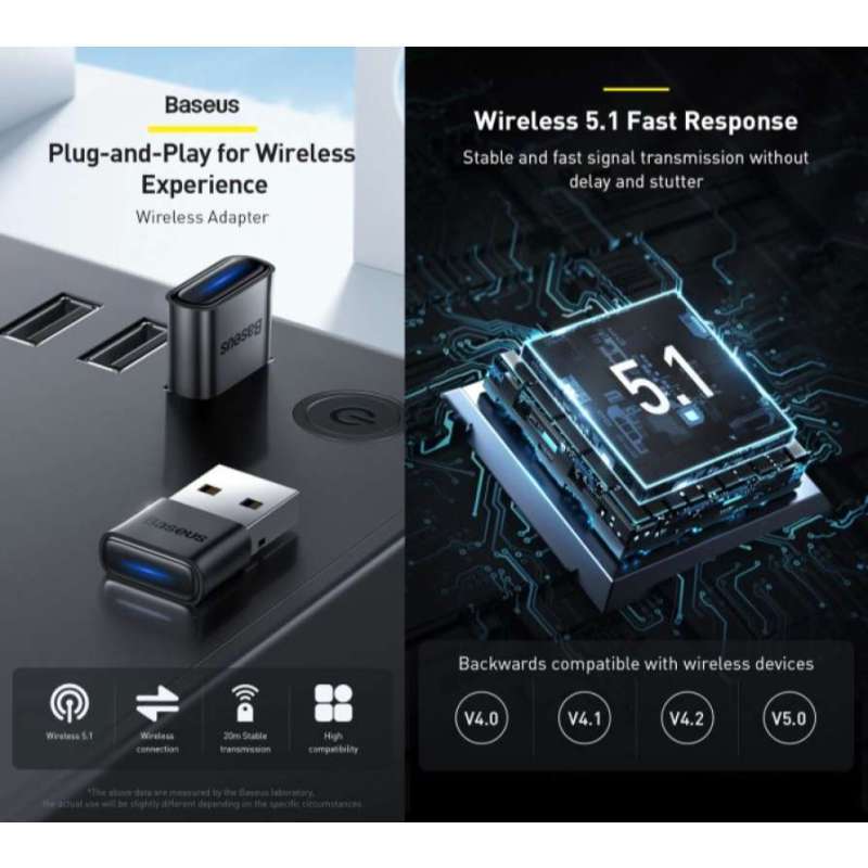 Promo Baseus Wireless Adapter Computer Dongle Receiver Bluetooth 5.0 ...