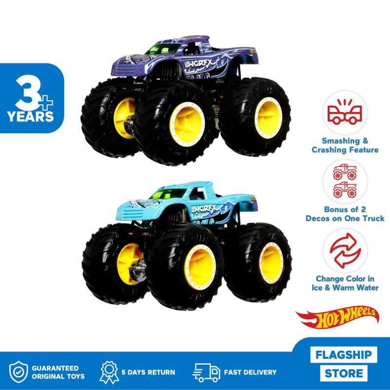 Jual Hot Wheels Monster Trucks Color Shifters Podium Crasher - Mainan ...