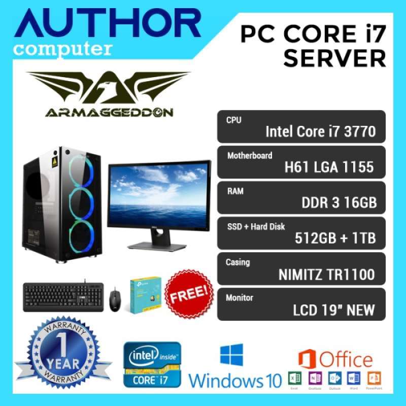 Jual Komputer PC Rakitan SERVER Core i7 3770 SSD 512GB + HDD 1TB Monitor di Seller Cullen darrel ...