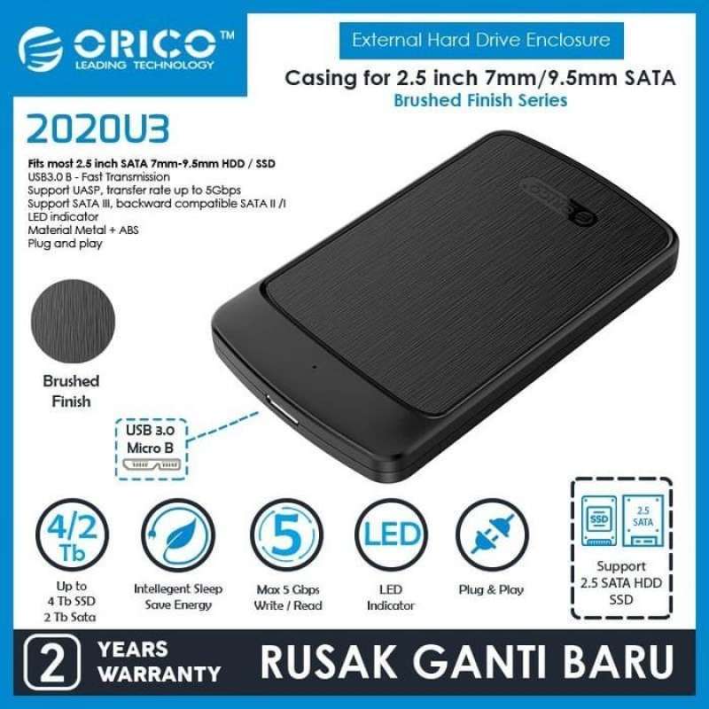 Jual ORICO HDD SSD Enclosure 2.5 Inch USB 3.0 - 2020U3 Casing Hardisk ...