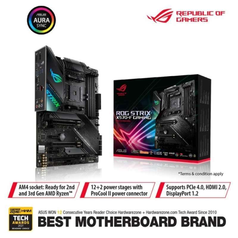 Jual ASUS ROG STRIX X570-F GAMING AMD Ryzen AM4 X570 ATX Motherboard di ...