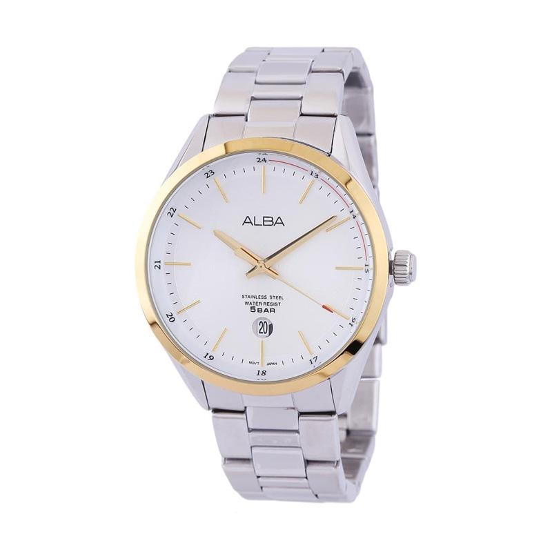 Promo Jam Tangan Stainless Pria Silver Alba As9d32 Quartz Analog ...