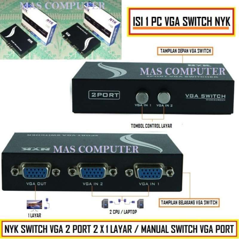 Promo Swith Vga 2 Port/Switch Vga 2 Port/Vga Switch/Switcher Vga 2 Port Diskon 15% di Seller ...