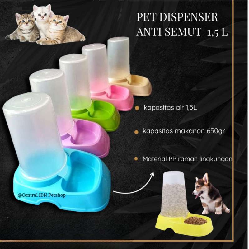 Jual Dispenser kucing anjing 1,5L anti semut - pet feeder di Seller ...