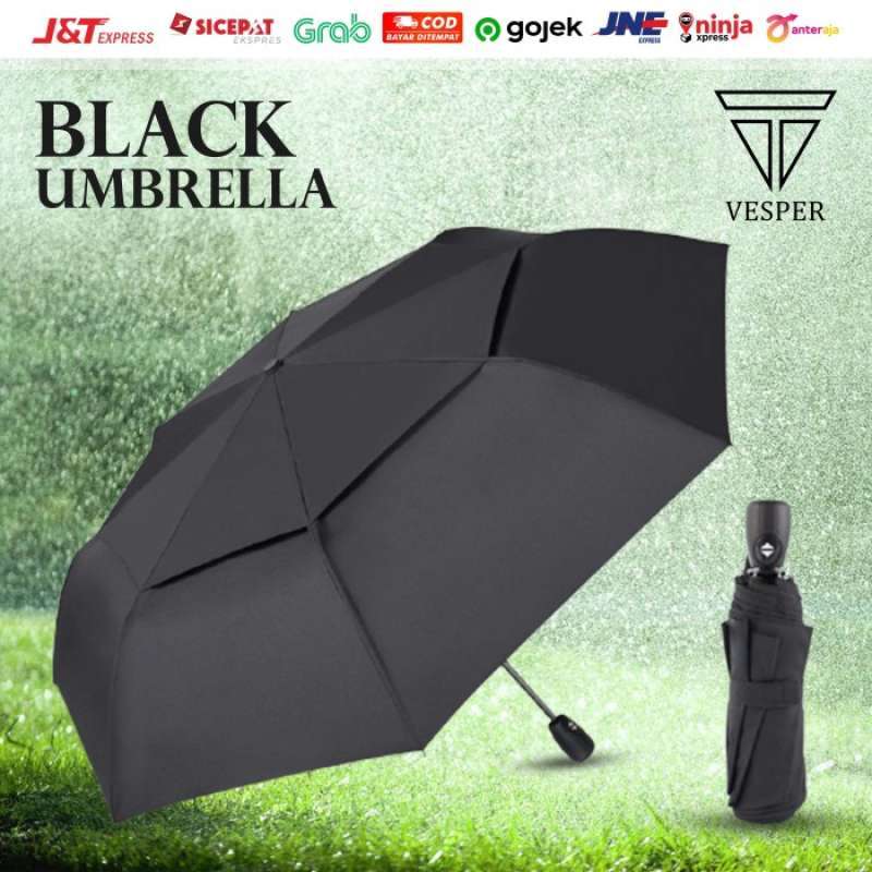 Jual PAYUNG HITAM LIPAT PORTABLE / UMBRELLA BLACK DOUBLE LAYER ...