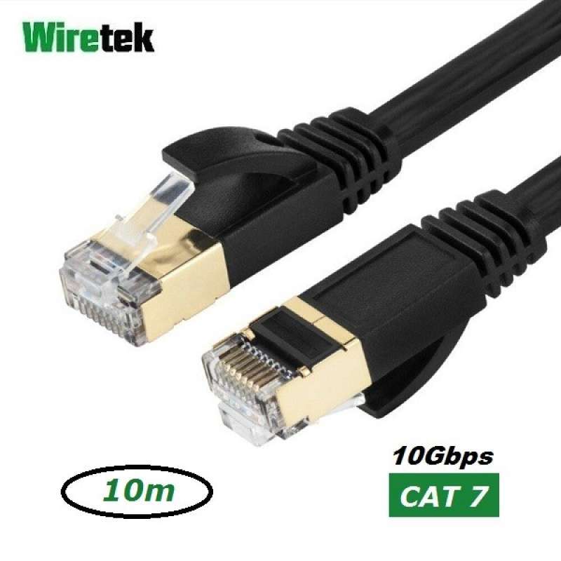 Promo Lan Cat 7 Gigabit Ethernet Network Flat Cable 10 Meter Wiretek ...