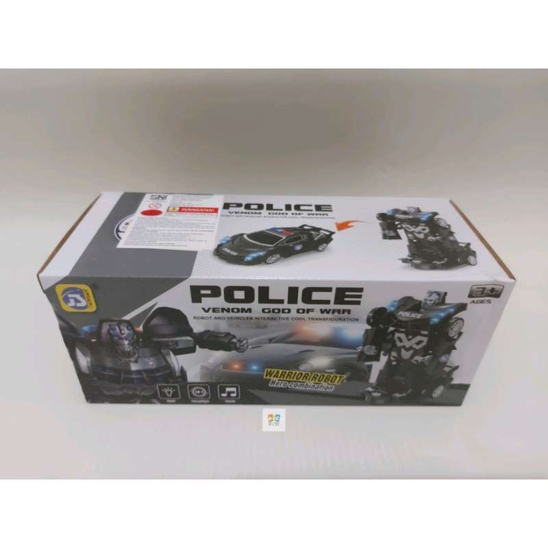 Promo Mainan Baterai Mobil Polisi Berubah Jadi Robot Otomatis Police ...
