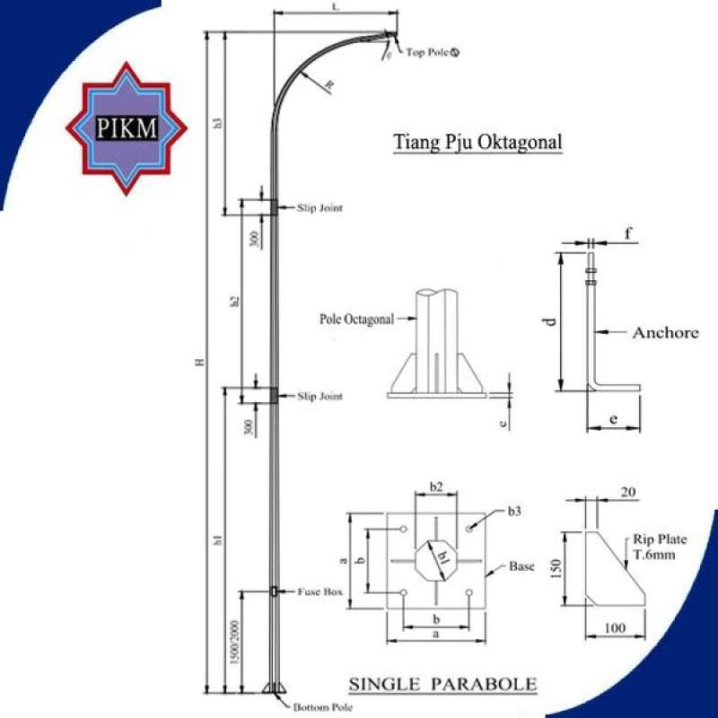 Jual Tiang Pju Oktagonal 5 Meter Hotdeep Galvanis di Seller Cv Prasasti Indah Kreasi Metal ...