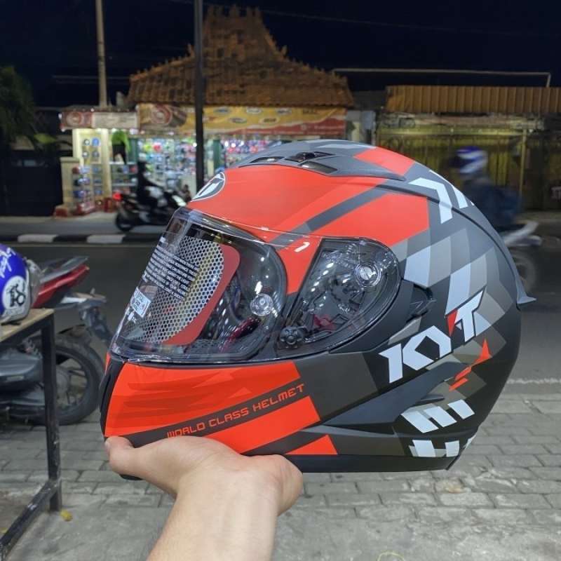 Promo KYT HELM FALCON FR FLOW BLACK DOFF RED - FULL FACE - DOUBLE VISOR ...