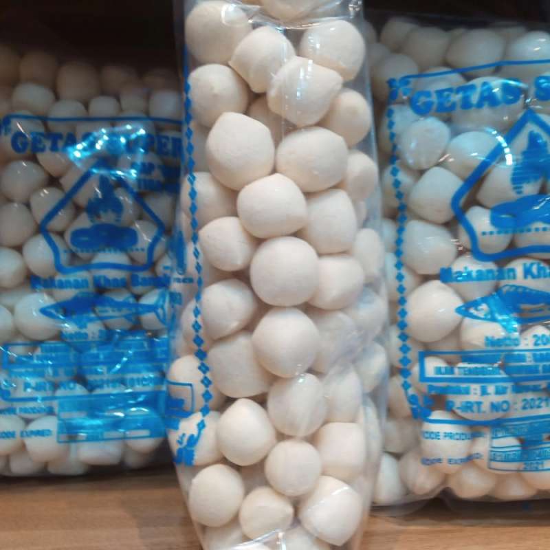 Jual kerupuk getas cap 3 obor biru 100% asli ikan tenggiri - ikan, 190 ...