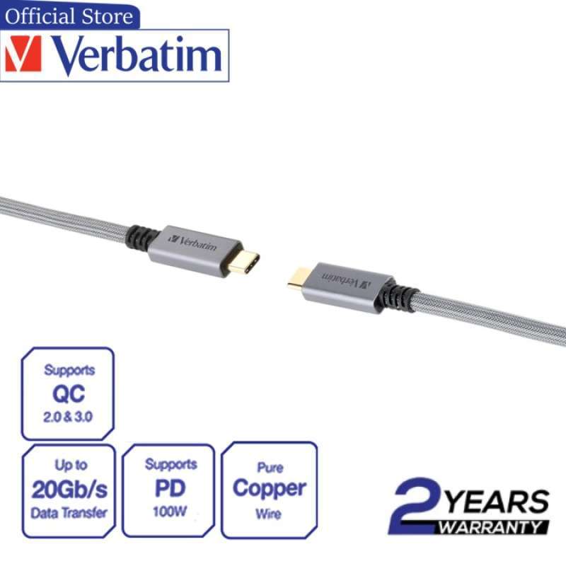 Jual Verbatim USB 3.2 C to C Cable Sync & charger 100cm #65684 di ...
